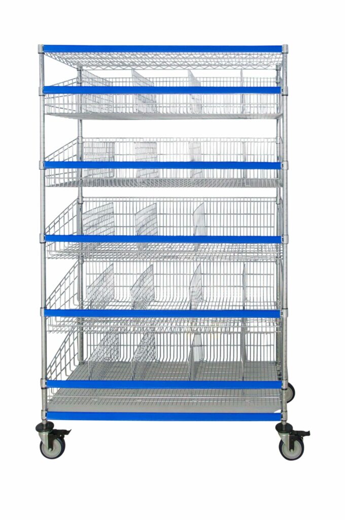 Wire Shelving Combination Cart, 8-Shelf, 24” x 24” x 80”-(Cat.#AF2008CH)