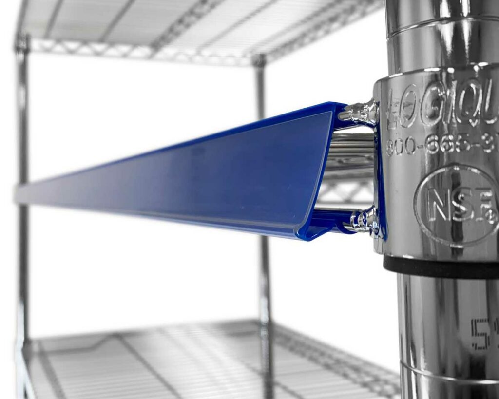 60” LQS Wire Shelf 3-Position Label Holder, Clear-(Cat.#LH60CL)