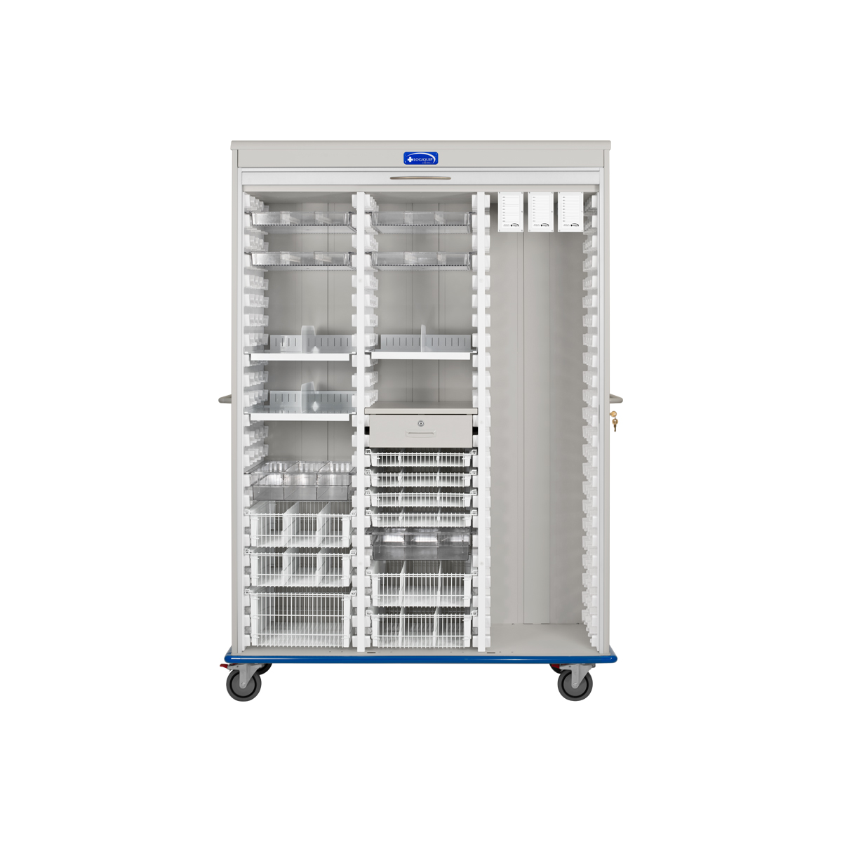 Three Column, Triple Wide LogiCell Catheter Cart with Catheter Slides ...